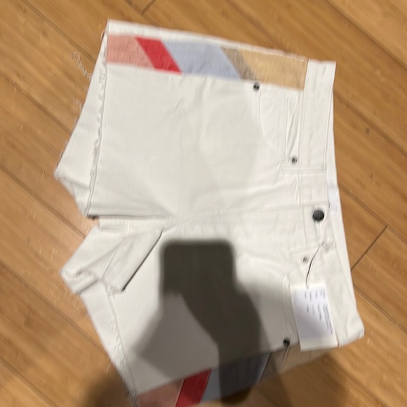 Frame Denim | Shorts | Frame Le Bridgette Colorblock White Denim Shorts ...